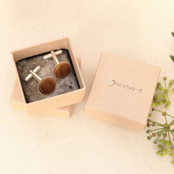Handmade Wooden Cufflinks • eco & vegan friendly • Love Heartwood